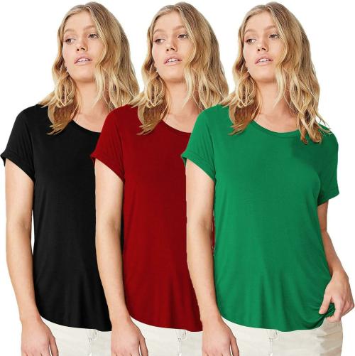 Buy THE BLAZZE Women Black, Red, Reliance Green Solid Cotton Blend ...