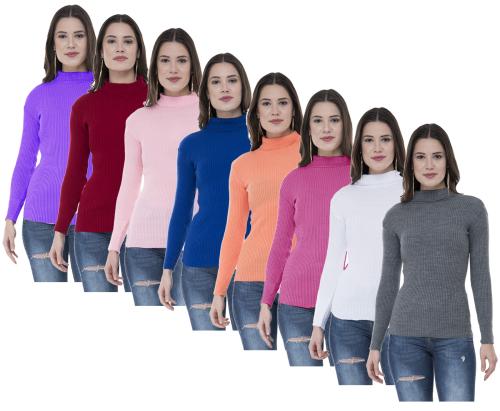 Buy IndiWeaves Women Woollen Warm Full Sleeves High Neck Skivvy (Pack ...