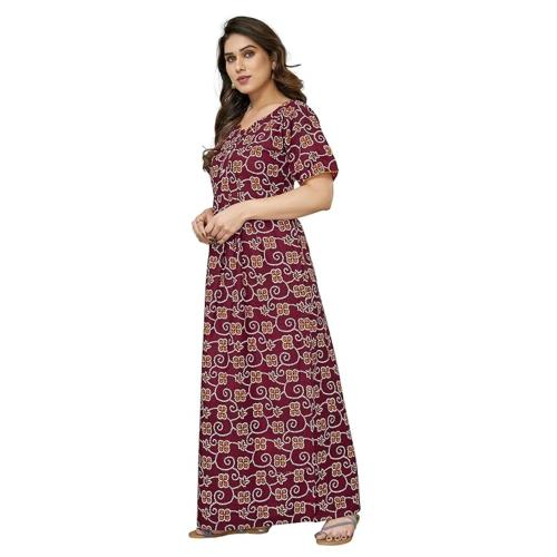 Buy TANESH Ladies Printed Cotton Nightgown Online at Best Prices in ...