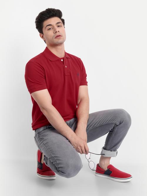Buy Tom Hiddle Mens solid Polo Premium cotton Tshirts | pack of 1 | Red ...