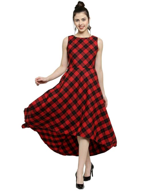 Buy Global Republic Women Red Solid V Neck Dress (Xl) Online at Best ...