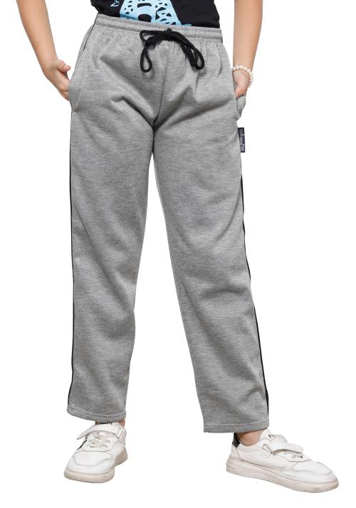 Buy KAYU Girls Fleece Solid Side Piping Regular Fit Lower Track Pants ...