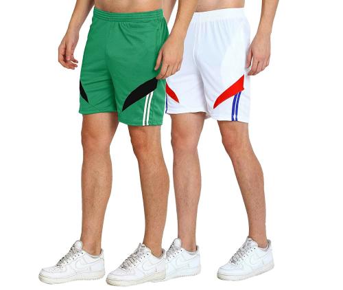 Buy 00RA WITH AS LOGO Men Green, White Pack Of 2 Sports Shorts Online ...