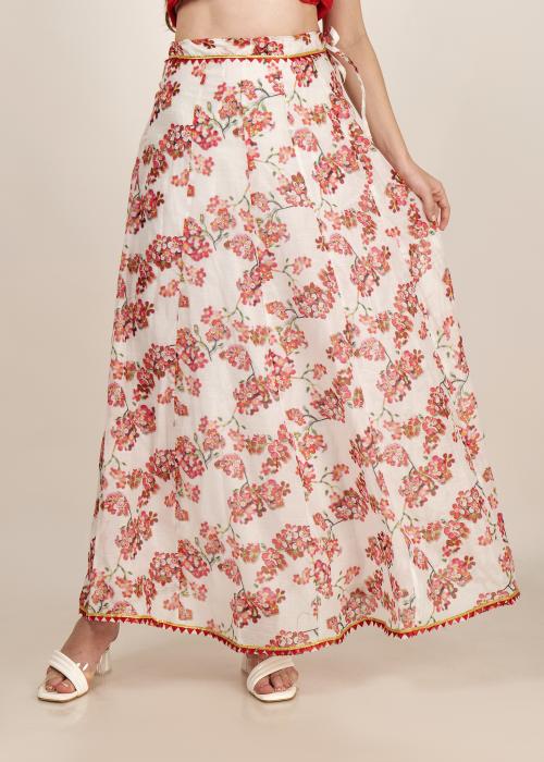 Buy Frolic Rolic Women Chanderi Milticolour Embellished Flared Maxi ...