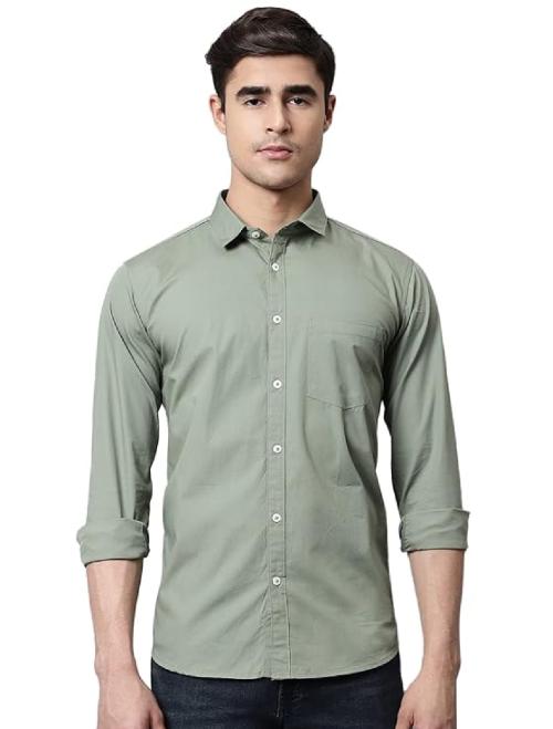 Buy Squeezershirts Men's Cotton Shirt | Casual | Plain | Full Sleeve ...