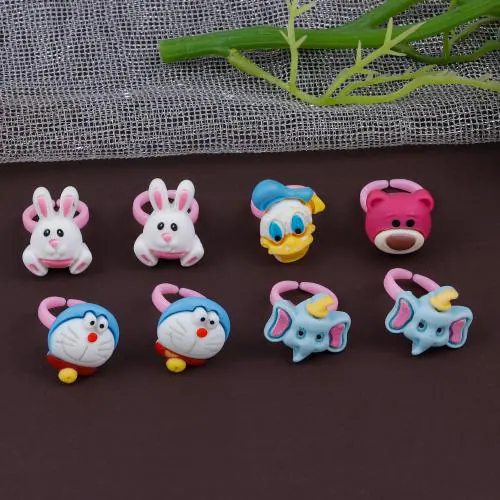 Buy SILVER SHINE Stylish Cartoon Stylish Fancy Finger Plastic Toy Rings ...
