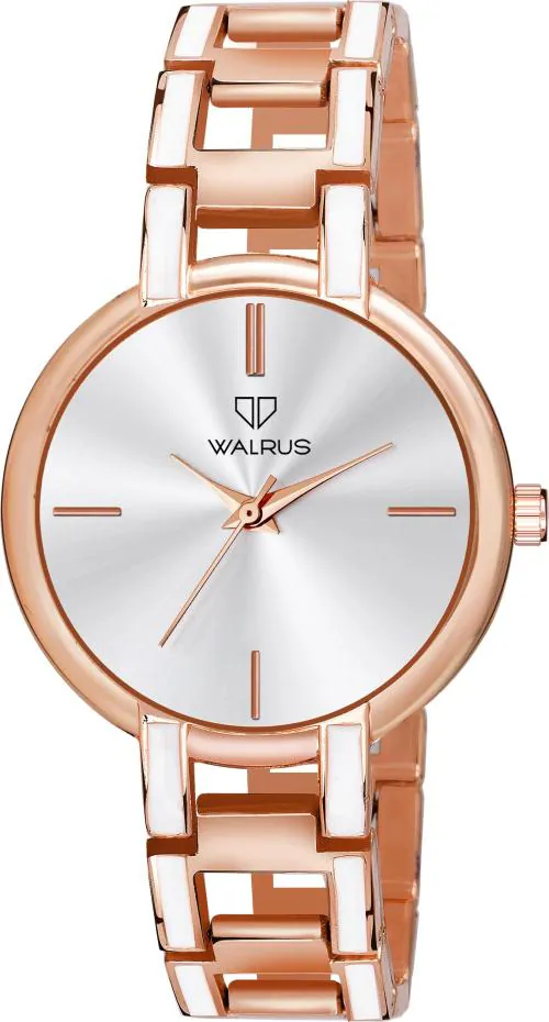 Buy Walrus Analog Silver Dial Rose Gold Strap Watch For Women Online at ...