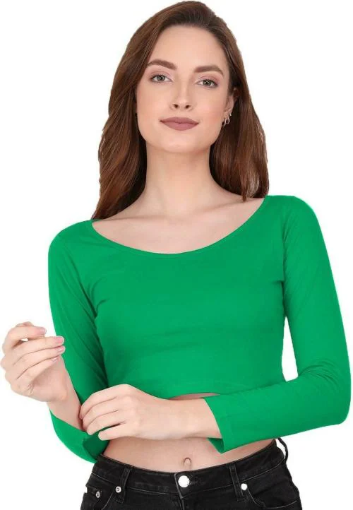 Buy THE BLAZZE_Women Silk Blend Light Green Top_M Online at Best Prices ...