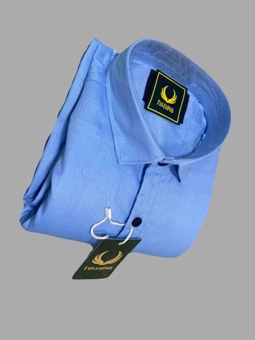 Buy TMF THE MEERU FASHION Men Solid Casual Light Blue Shirt Online at ...