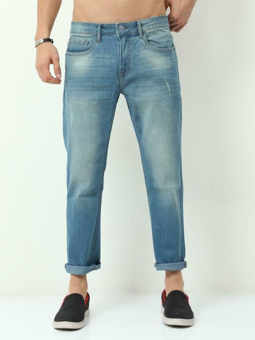Buy OLD GREY Men Blue Solid Denim Jeans Size 36 Online at Best Prices ...