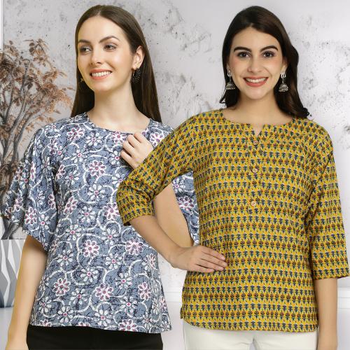Buy Poshyaa Premium Trendy Tops & Tunics For Women - Pack of 2 Online ...