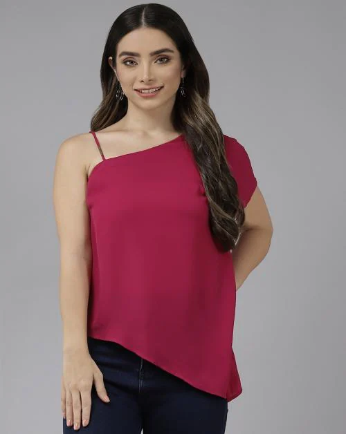 Buy Aarika Womens Rani Color Georgette Party wear Top Online at Best ...