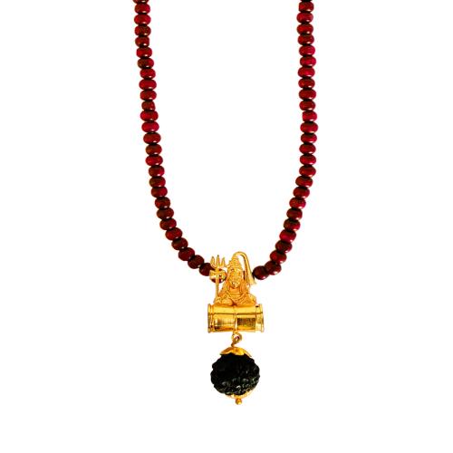 Buy M Men Style Religious Shiv Mahadev Trishul Damaru Gold Plated Caps ...