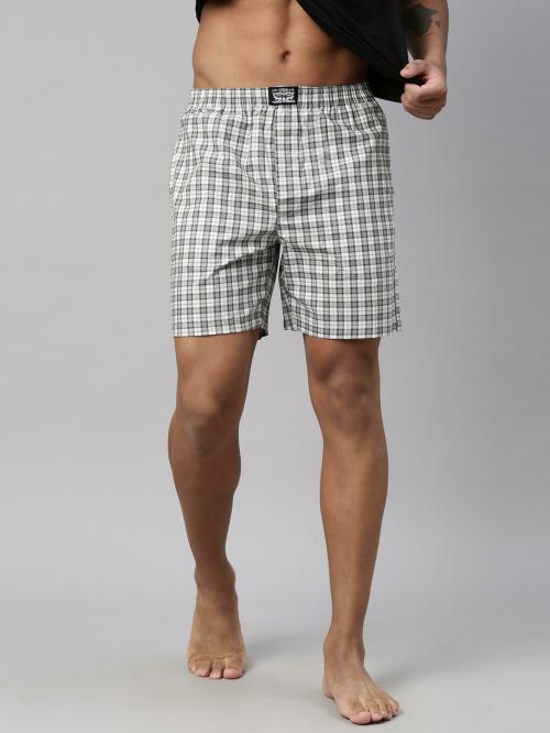 Buy Levi's Men's Black & Grey Checks Cotton Boxers Online at Best ...