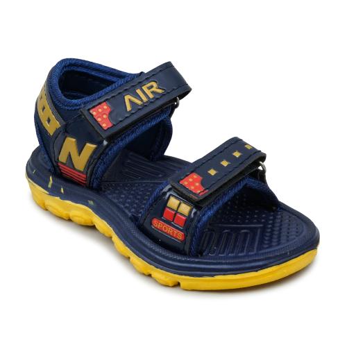 Buy SFR NATKHAT Lightweight EVA Navy Blue & Yellow Sandals for Kids ...