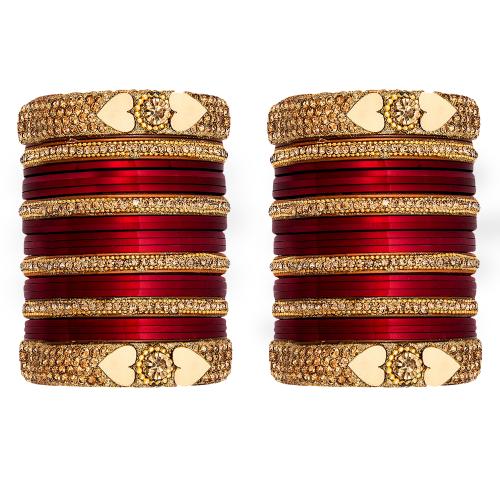 Buy SEEMO Latest New Fancy GoldMaroon Bridal Chooda Online at Best ...