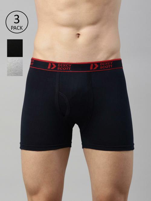 Buy Dixcy Scott Originals Men's Navy, Grey Melange, Black Solid 100% ...