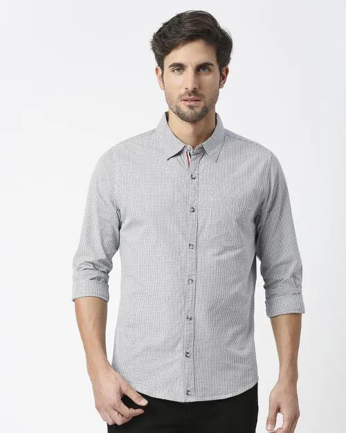 Buy Thomas Scott Men Grey Checks Cotton Regular Fit Shirt (3Xl) Online ...