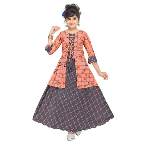 Buy 4YOU DRESSES Beautiful Peach Color Stretch Cotton Sarin Fabric Fit ...