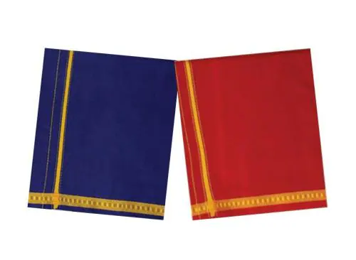 Buy TAVASU Pentex Swamy Colored Cotton Dhoti 02 Meters - Pack of 02 ...