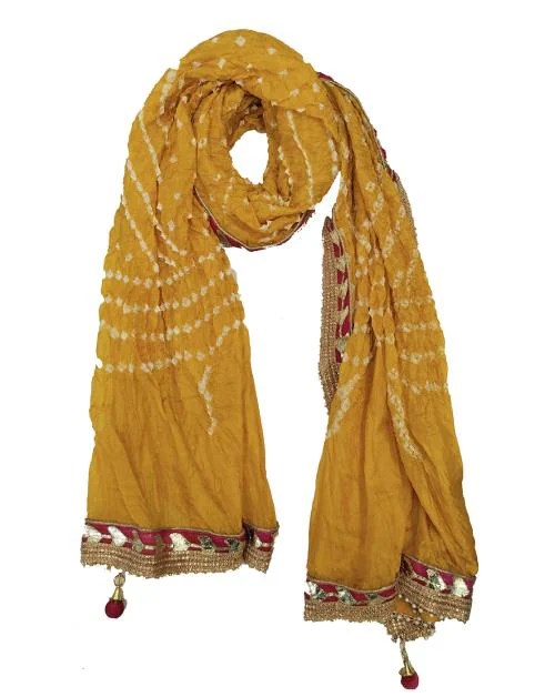Buy DESI BUTIK Women's Silk Jaipuri Rajasthani Bandhani Bandhej Heavy ...