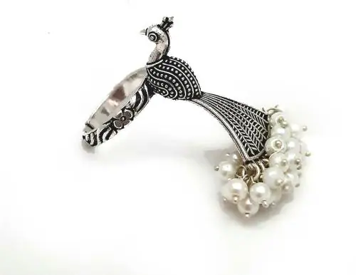 Buy Yash Jewels Emporium Silver-Plated Brass Adjustable Classic Ring ...