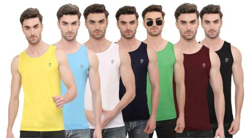 Buy CLOTHINK HUB Multicolour Solid Poly Blend Vest Online at Best ...