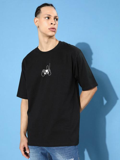 Buy Difference of Opinion Black Graphic Oversized T-Shirt Online at ...