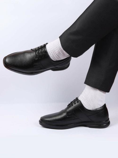 Buy FAUSTO Men Black Formal Side Strip Design Lace Up Shoes (13 UK ...