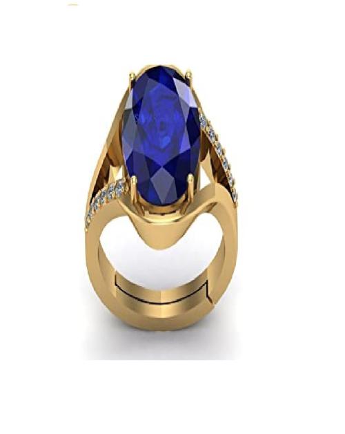 Buy Ceylonmine Blue Sapphire Stone Gold Plated Ring Online at Best ...