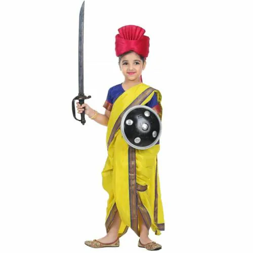 Buy ITSMYCOSTUME Rani Laxmi Bai Dress for Girls Traditional Folk Dance ...