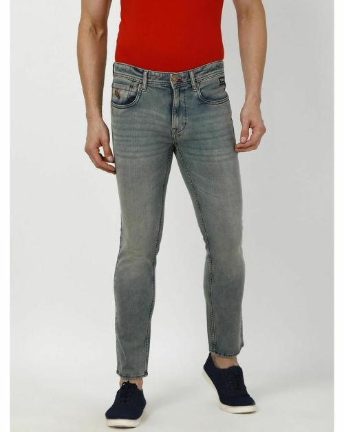 Buy LLAK Men Blue Solid Denim Blend Skinny Jeans Size 38 Online at Best ...