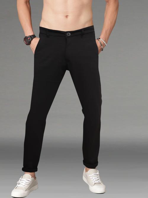 Buy Villain Fully Stretchable Tempered fit Chinos for Mens-Black Online at Best Prices in India ...