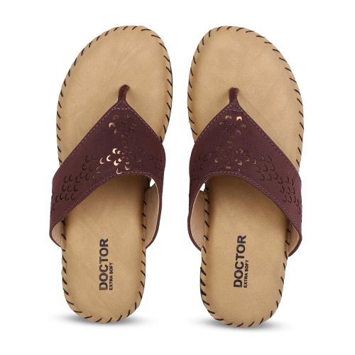 Buy DOCTOR EXTRA SOFT Women's Brown Ortho Sandals Orthopaedic Diabetic ...