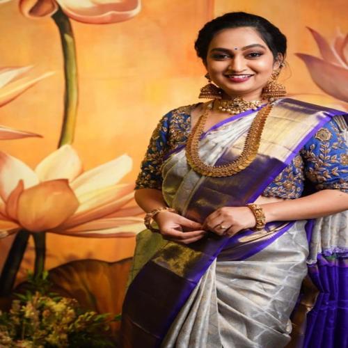 Buy Vrushi's Fashion Present Women's Saree with Blouse Piece (Light ...