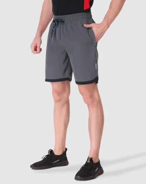 Buy FITINC Grey N.S Lycra Self-Designed Shorts for Men with Both Sides ...