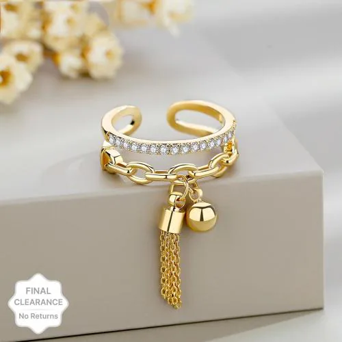 Buy ARZONAI geometric mens opening rings niche joint gold index finger ring for women Metal Ring ...