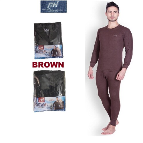 Buy sasta sales men winter thermal set inner warmer brown color size-90 ...