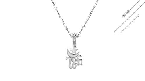 Buy Akshat Sapphire Sterling Silver Muslim 786 Pendant With Chain ...