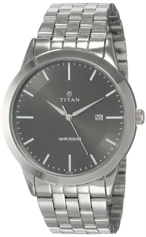 Buy Titan Analog Dial Black Band Silver Watch-Nl1584Sm04 For Men Online ...