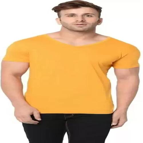 Buy TEEMEX MEN SOLID V NECK HALF SLEEVE COTTON BLEND TSHIRT Online at Best Prices in India ...