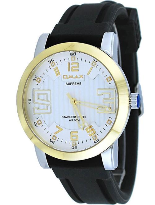 Buy OMAX Analog Black Watch white Dial With Black Strap for Men - ES537 ...