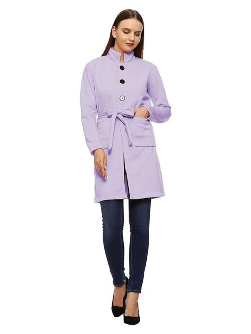 Buy ROARERS Women Cotton Blend Filish Solid Mid Thigh Coat Overcoat For ...