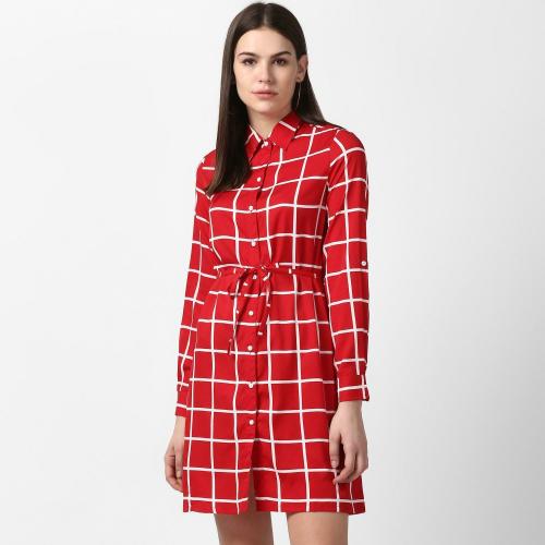 Buy StyleStone Women Red Check Dress Online at Best Prices in India ...
