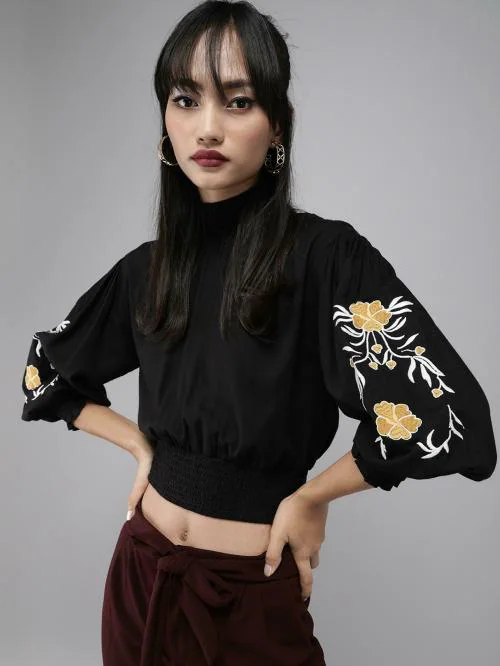 Buy The Dry State Women Black Embroidered Tops Online at Best Prices in India - JioMart.