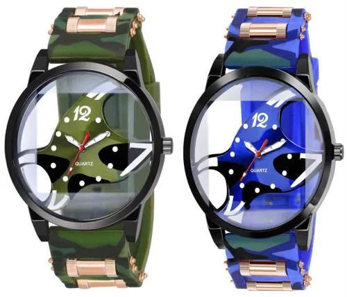 Buy Crispy Analog Multicolor Dial Multicolor Strap Watch For Boys (Pack ...