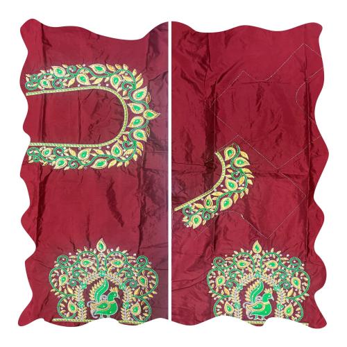 Buy Ayush Creation Women Maroon Mayuri Flower Pure Silk Festival Wear ...