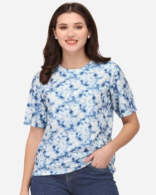 Buy 14 Fab Women Poly Cotton Fabric tie dye White Color top For women Online at Best Prices in ...