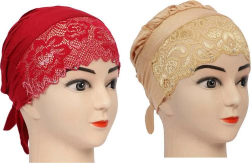 Buy Monati Women Red, Beige Solid Cotton Lycra, Lace Pack Of 2 Under ...
