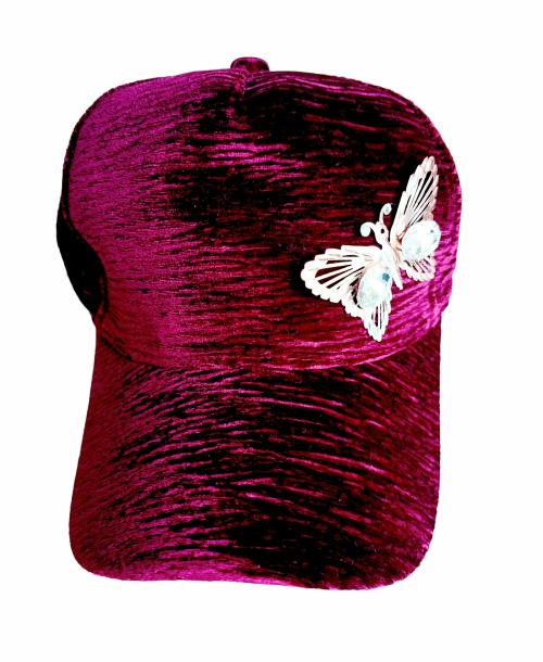 Buy Trubliz Caps For Women - Maroon color - Butterfly design Online at ...